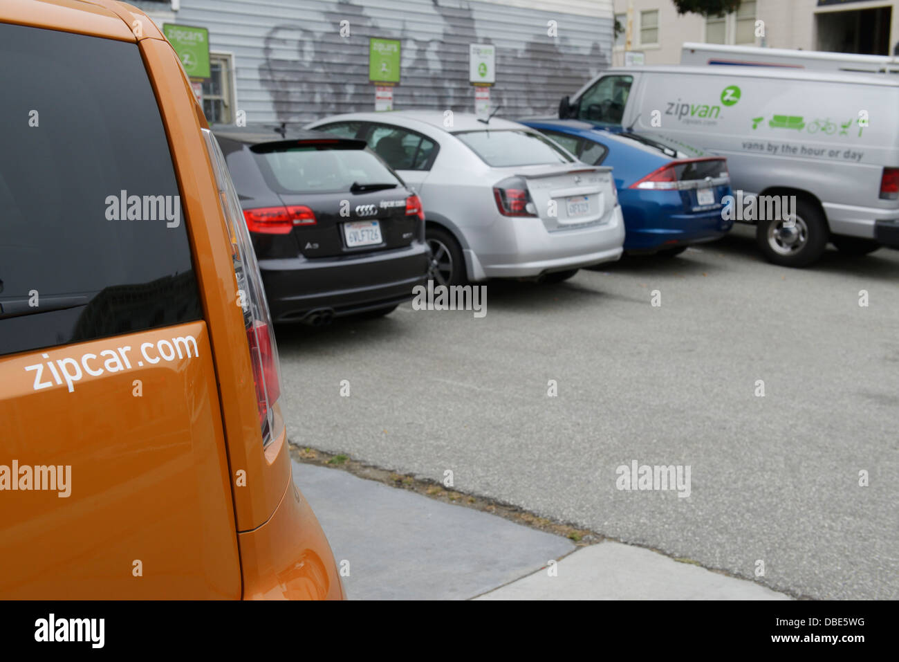 Zipcar and Zipvan car sharing vehicles, S.F., CA Stock Photo - Alamy