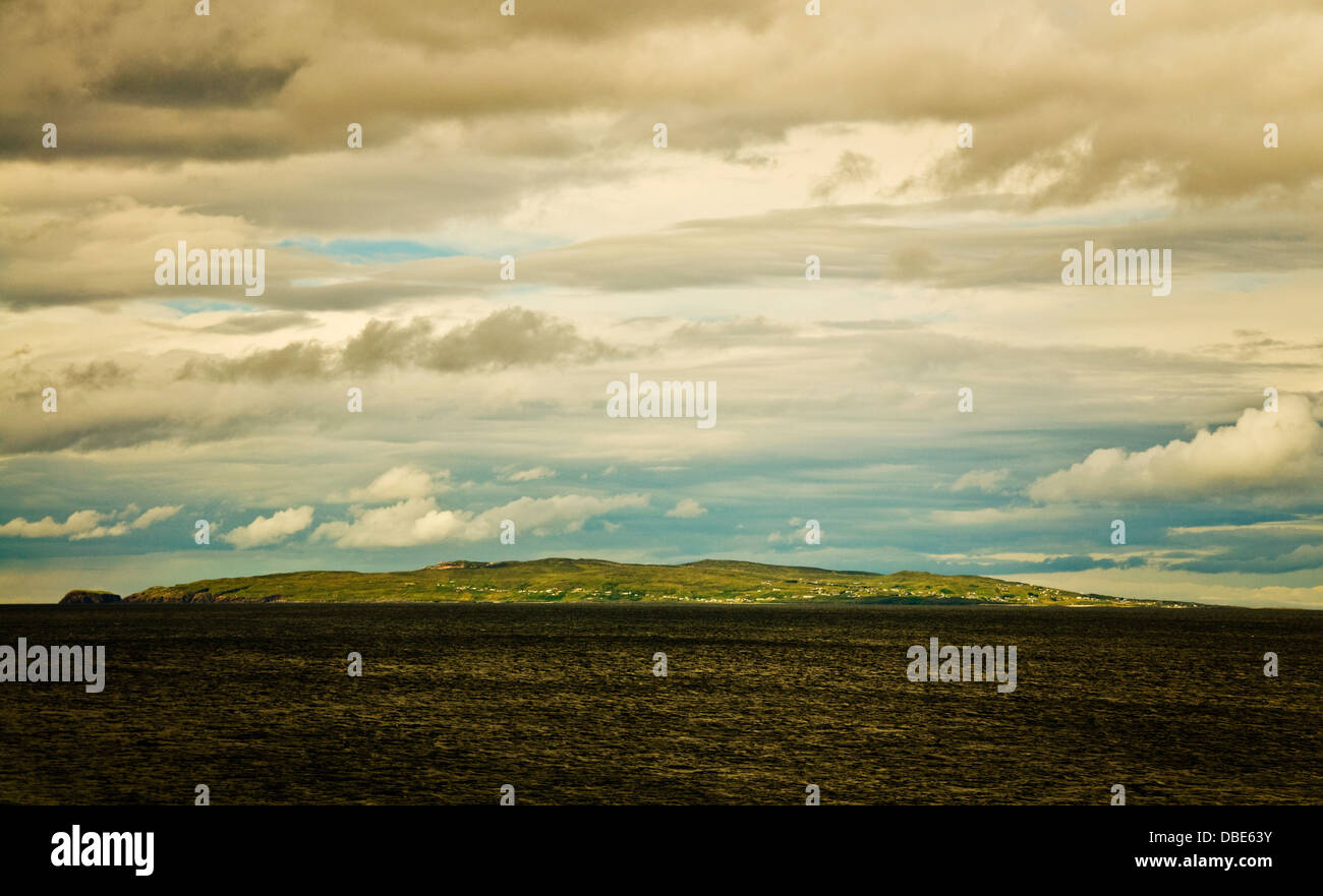 Arranmore Island off the County Donegal Atlantic Ocean coast in Ireland ...