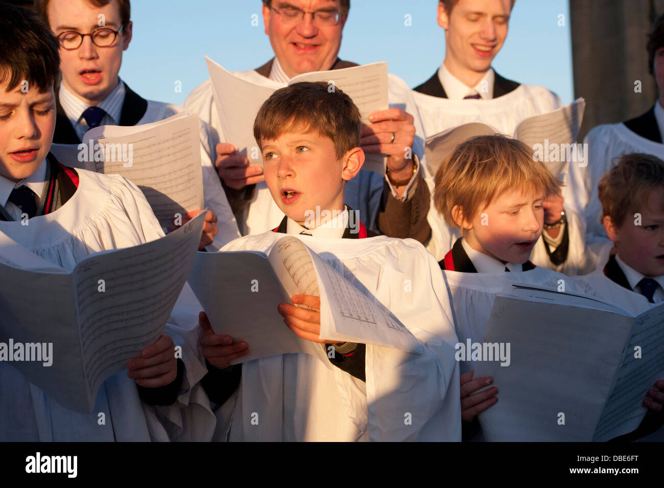 May morning in Oxford, when Magadalen College choir sing at dawn as the ...