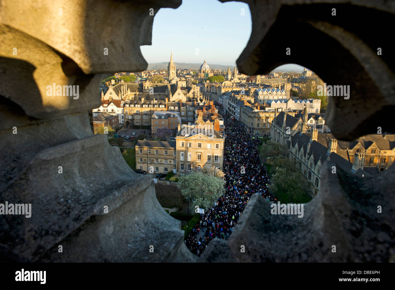 May morning in Oxford, when Magadalen College choir sing at dawn as the ...