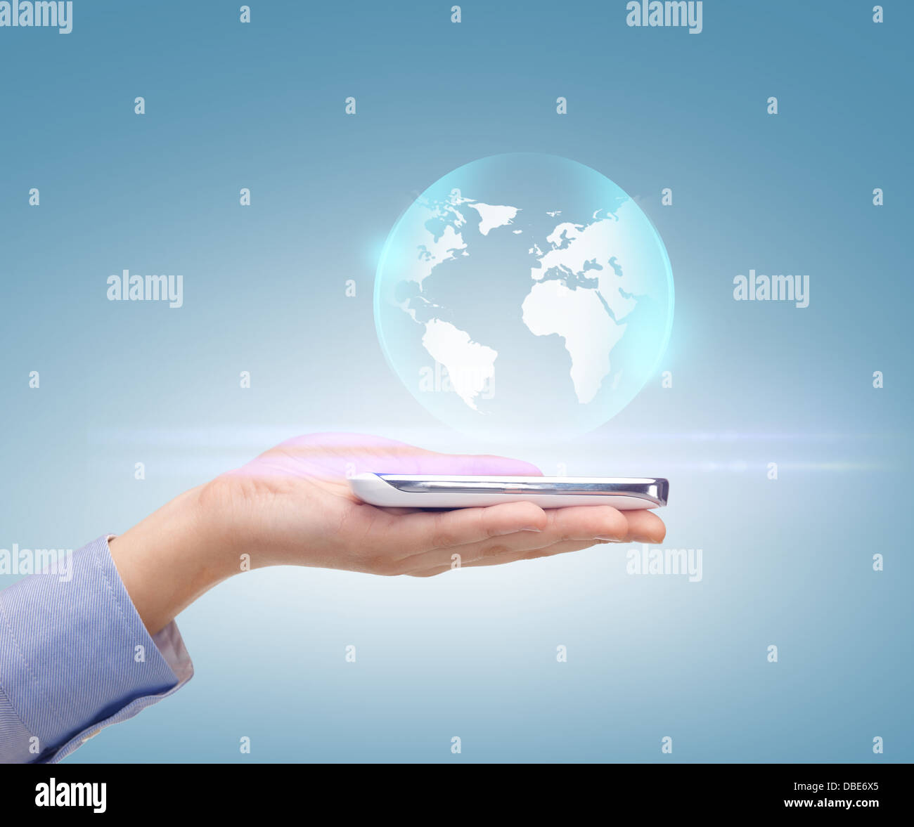 woman hand with sphere globe Stock Photo - Alamy