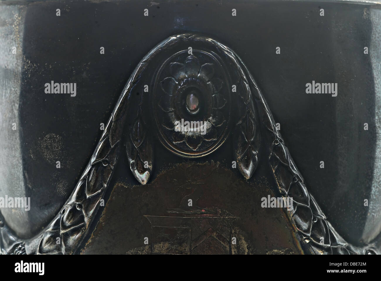 Close up of tarnished piece of sterling silver Stock Photo - Alamy