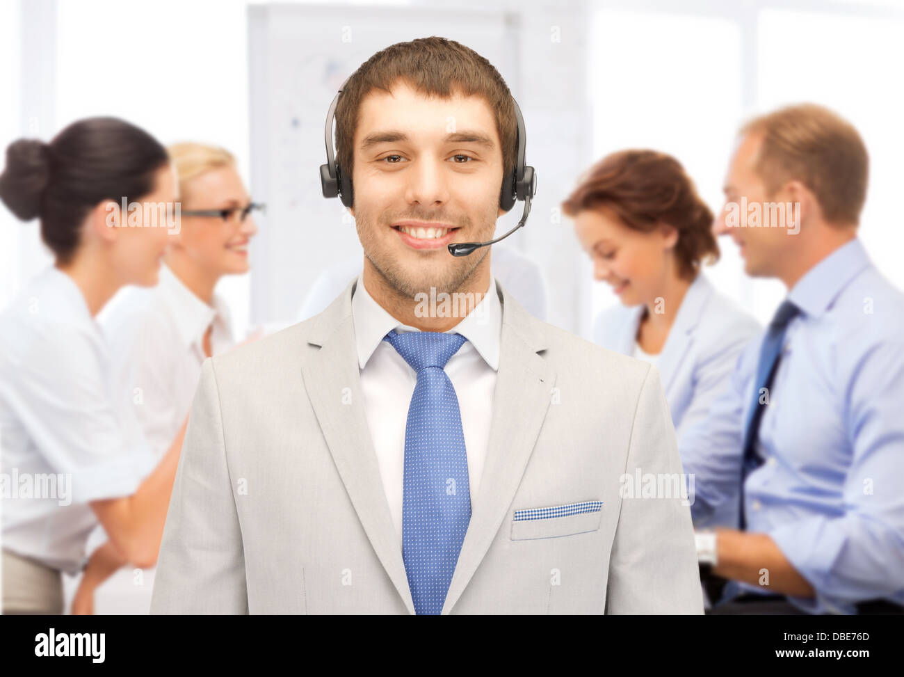 Operator man headphones hi-res stock photography and images - Alamy