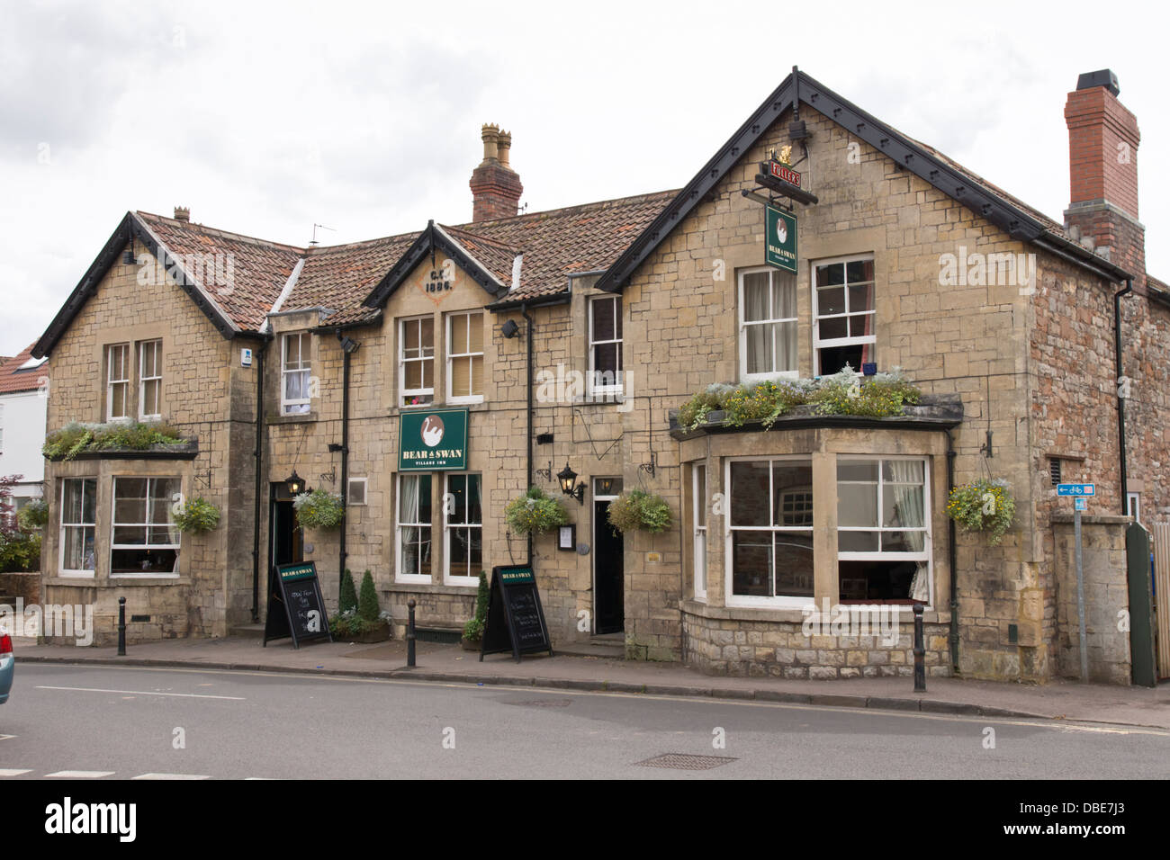 Chew Magna village Somerset England UK The Bear and Swan Pub Stock ...
