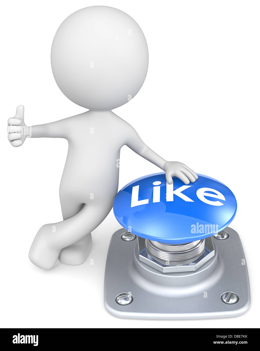 The Dude giving thumb up and pushing Like button Stock Photo - Alamy