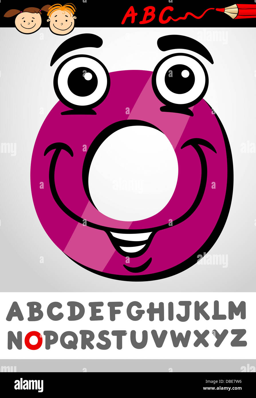 Cartoon Illustration of Cute Capital Letter O from Alphabet for ...