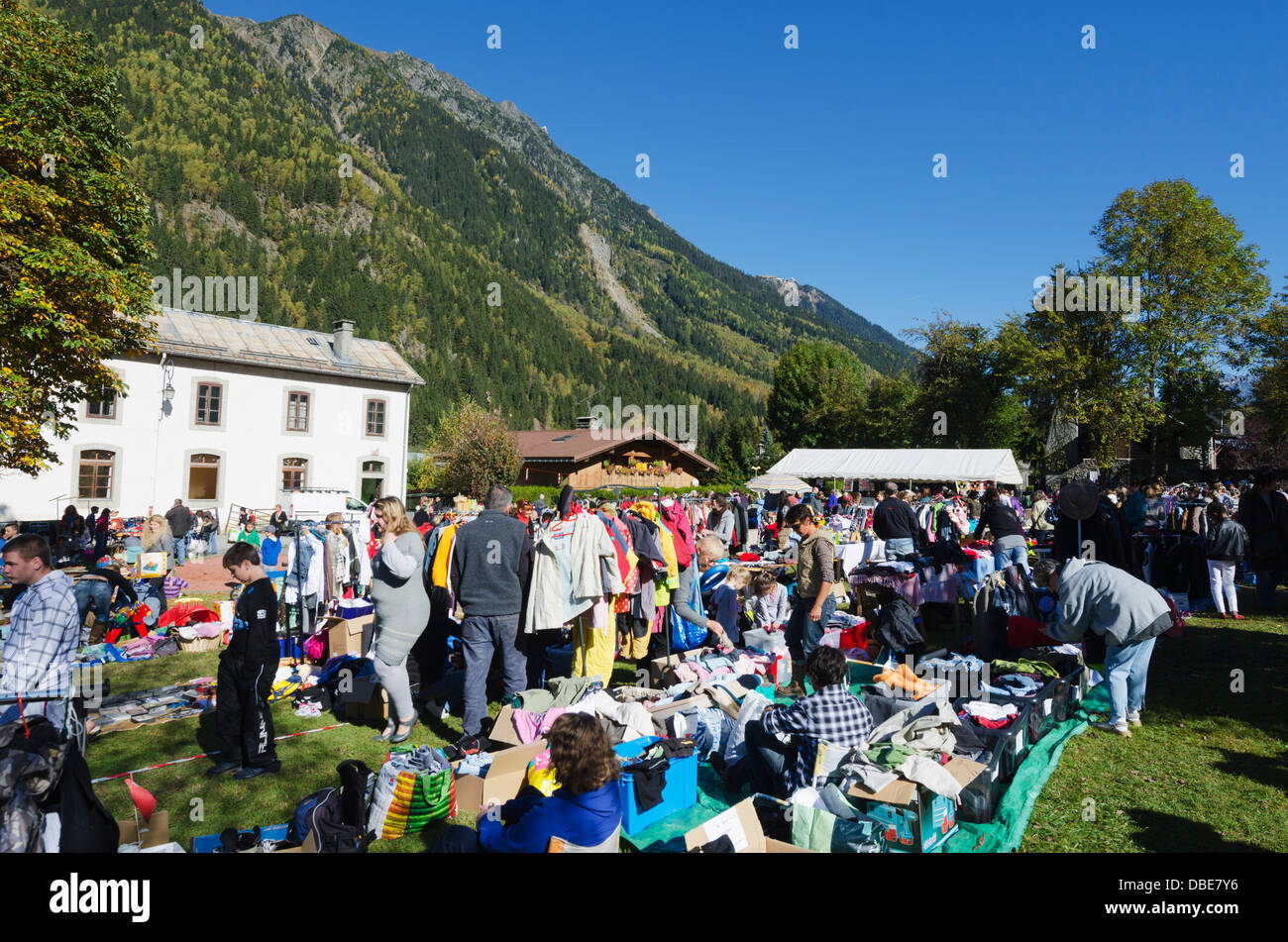 Europe, France, French Alps, Haute-Savoie, Chamonix, market day Stock ...