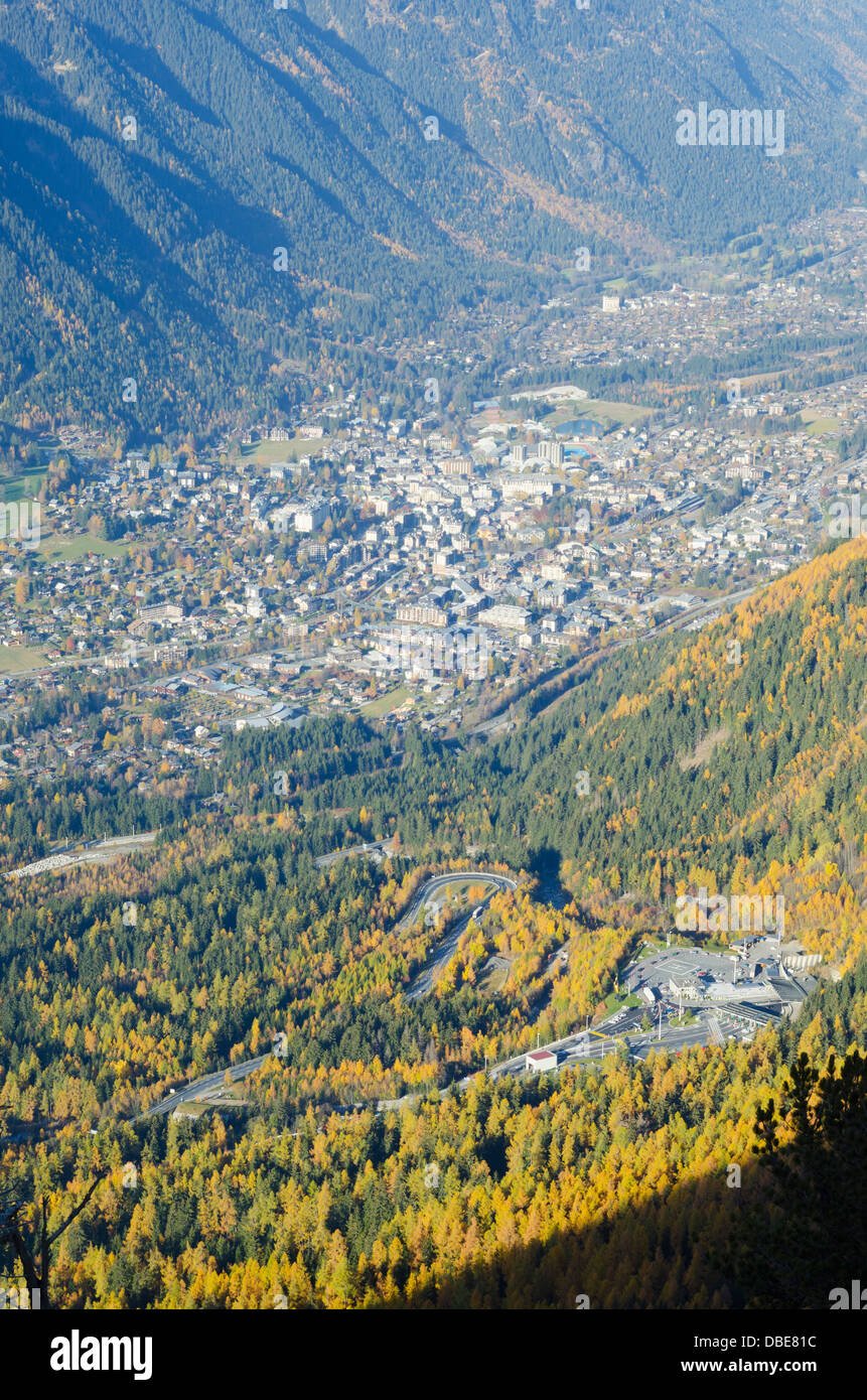 Europe, France, French Alps, Haute-Savoie, Chamonix, autumn colours in ...
