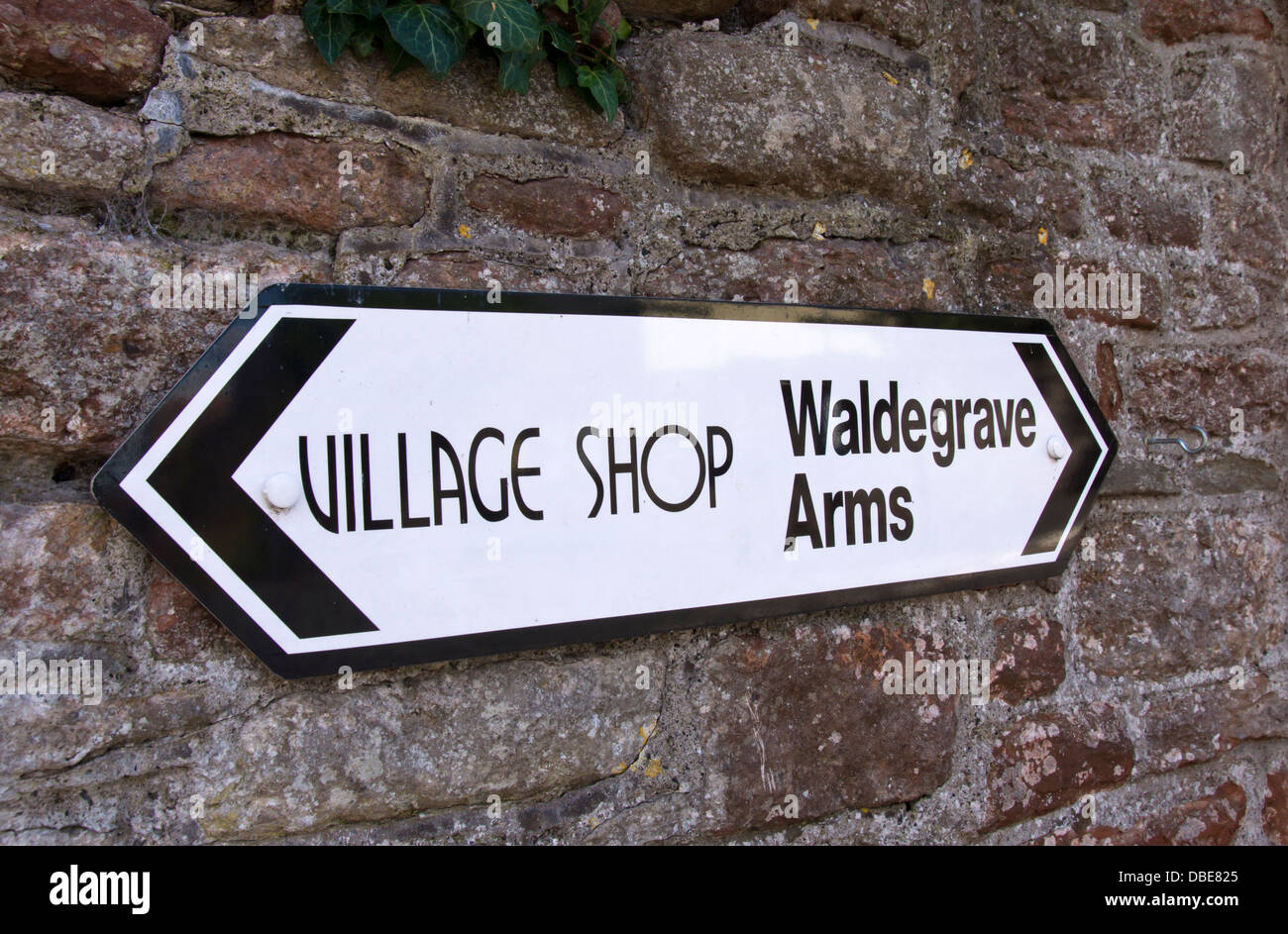 East Harptree a village in Somerset England UK Waldegrave Arms Sign ...