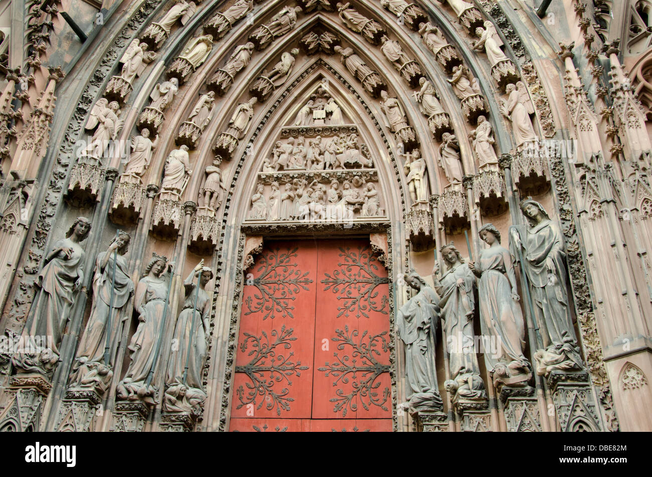 France, Alsace region, Strasbourg. Landmark sandstone exterior of the ...