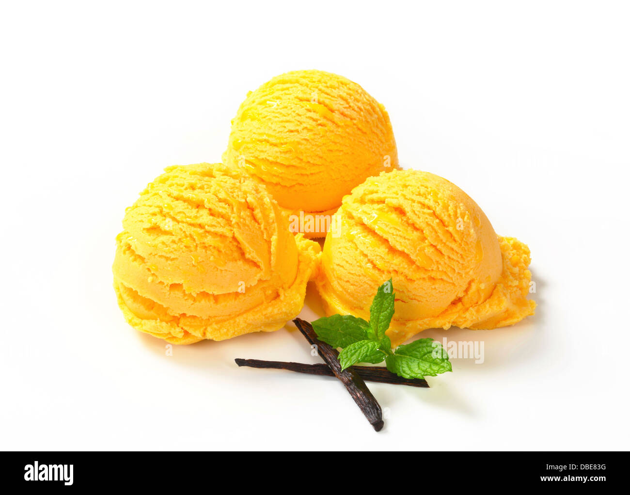 Vanilla scoops ice cream Cut Out Stock Images & Pictures - Alamy
