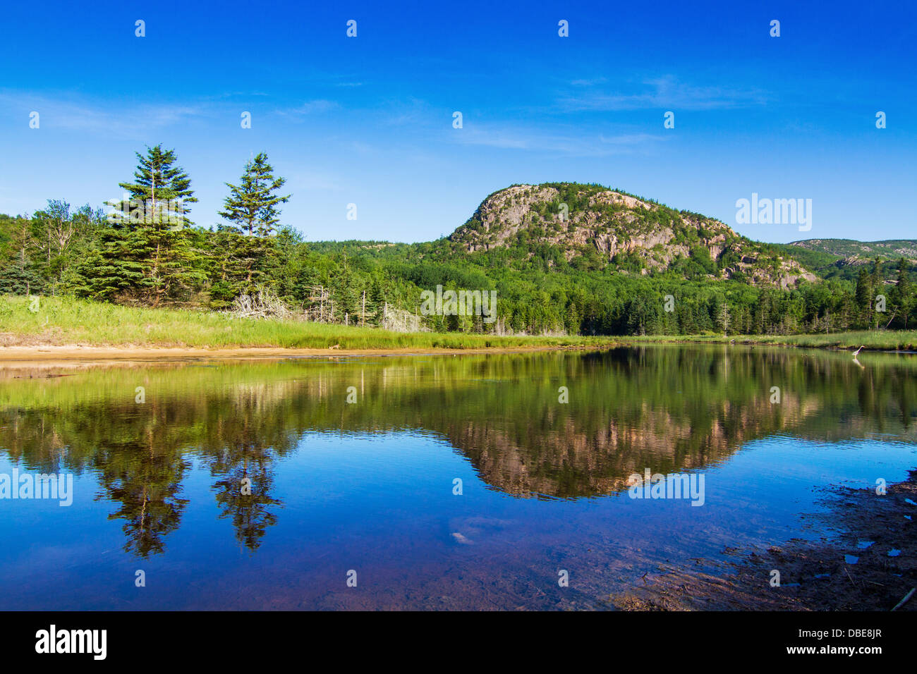 The Beehive mountain reflection in Acadia National Park Stock Photo - Alamy