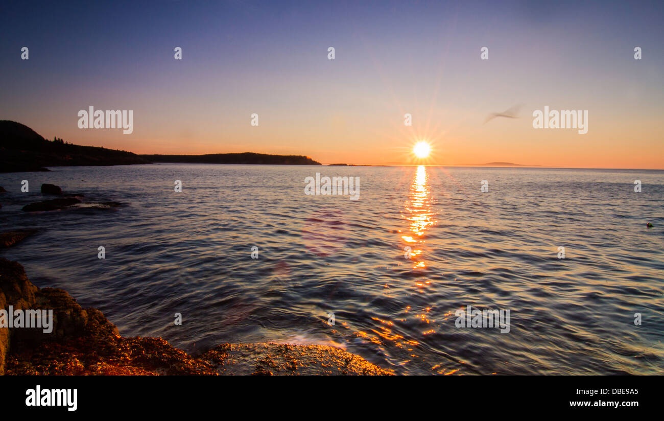 Sunshine in Acadia, Park Loop Road, Acadia National Park, Maine Stock ...