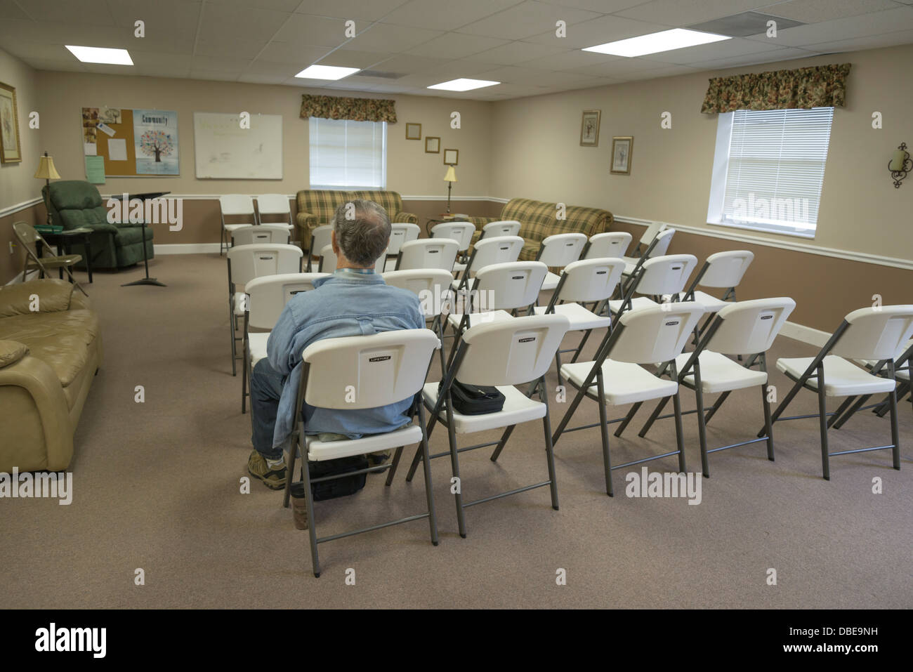Man waiting for a class to start Stock Photo - Alamy