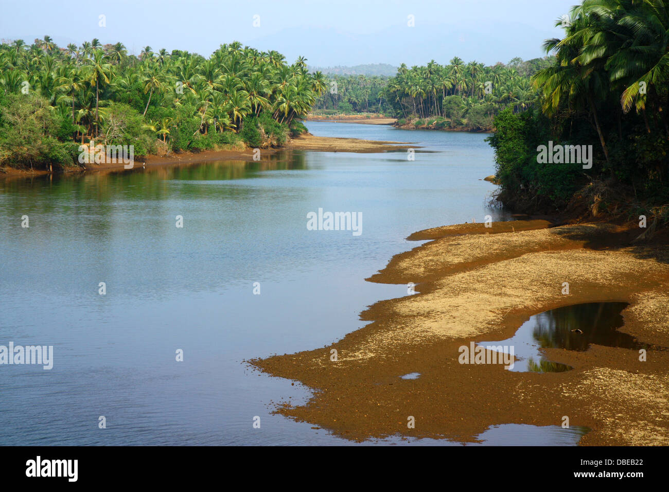 tropical landscape in south India with river Stock Photo - Alamy