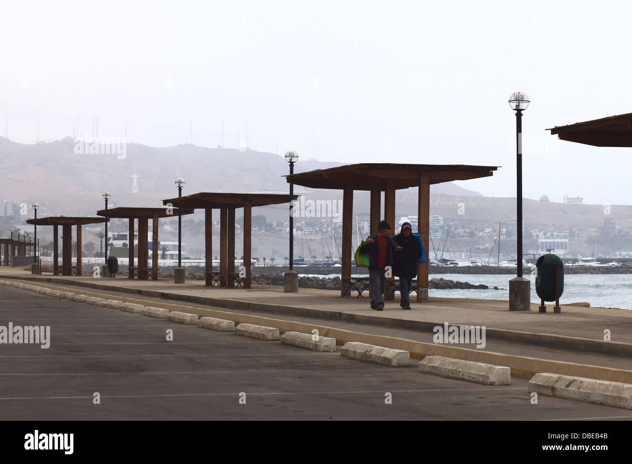 The coast of the district of Barranco in Lima, Peru in winter Stock ...