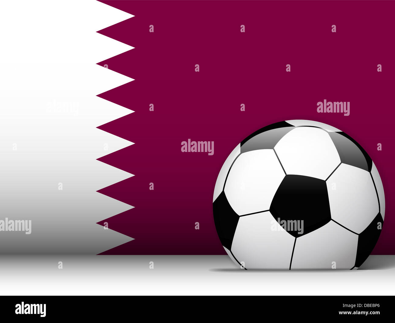 Vector - Qatar Soccer Ball with Flag Background Stock Photo - Alamy