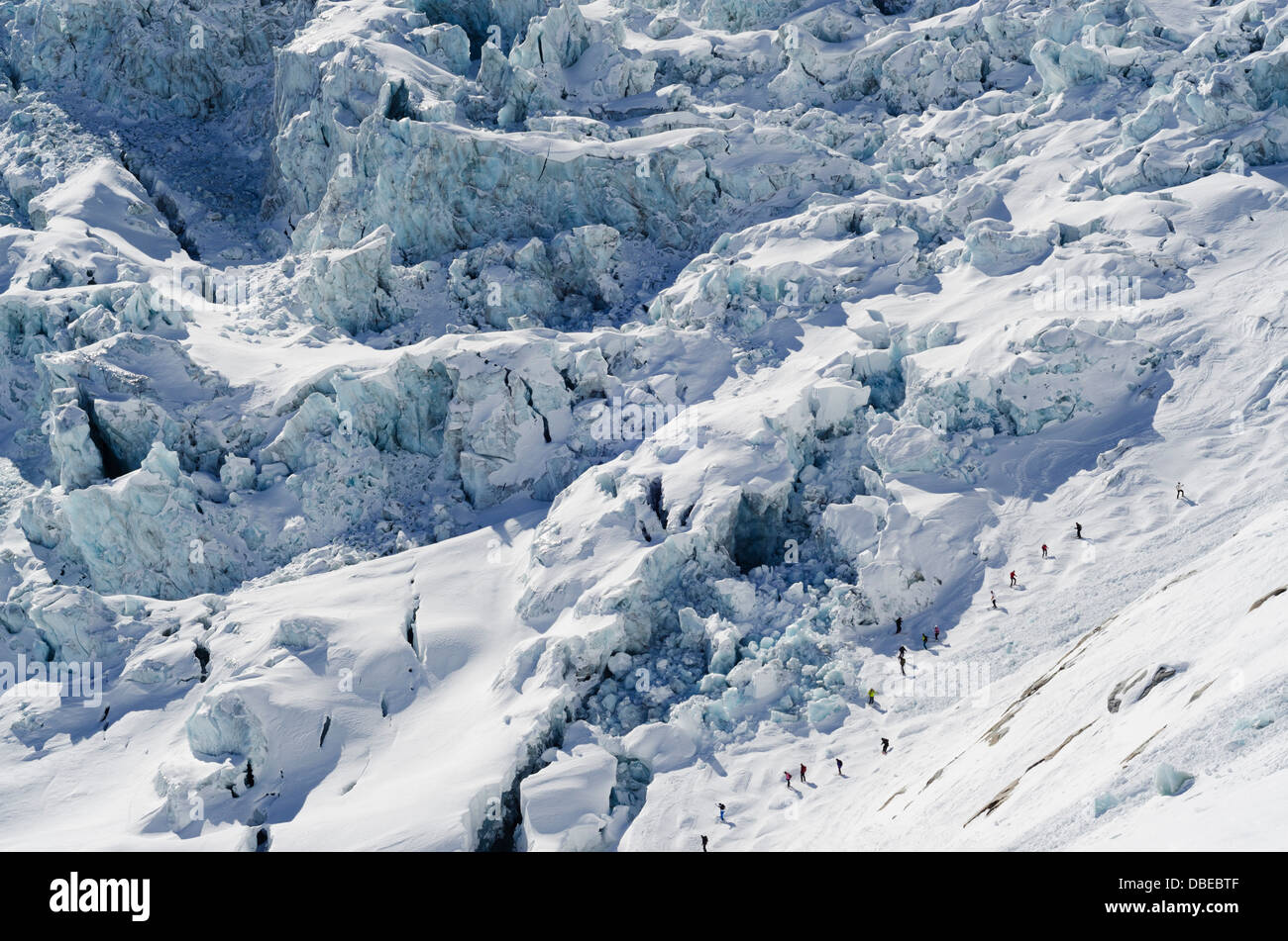 Serac valley blanche chamonix valley hi-res stock photography and ...