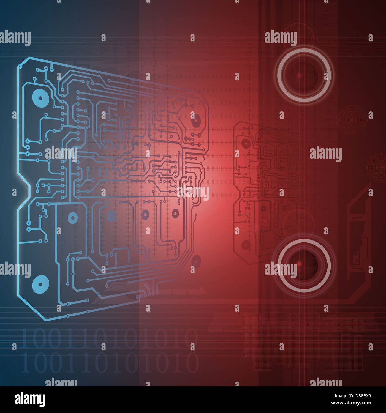 technology background in blue end red made in3d software Stock Photo ...