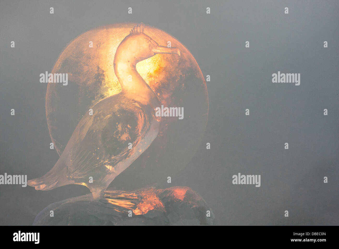 Ice sculpture in Santa Claus Village, Rovaniemi, Finland Stock Photo ...
