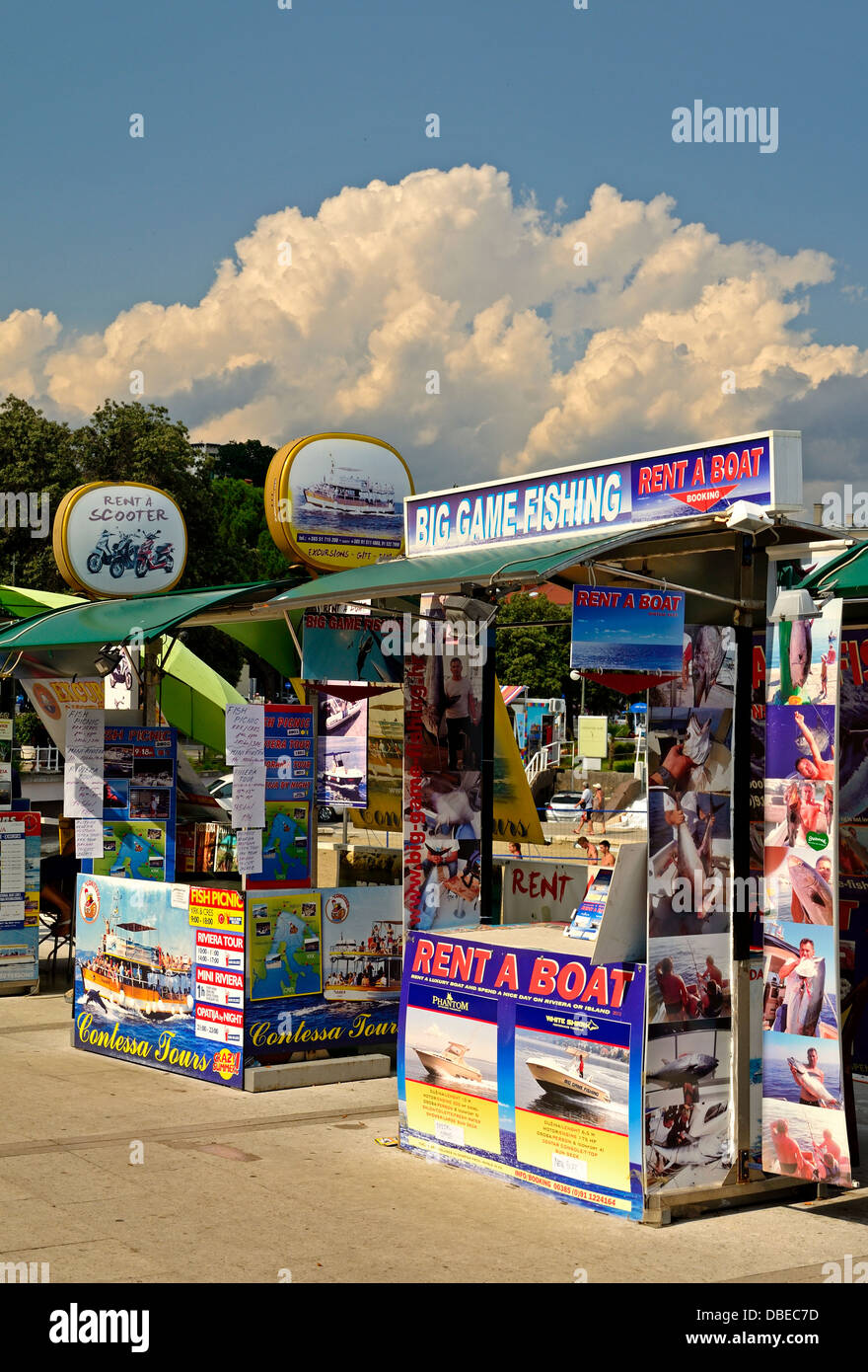 Sightseeing tour operators advertising stands Opatija Croatia Stock ...