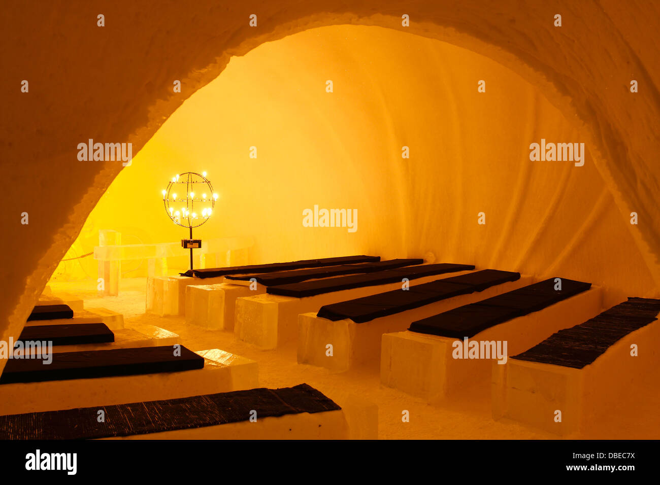 Ice chapel in Lumilinna Snow Castle 2010, Kemi, Finland Stock Photo - Alamy