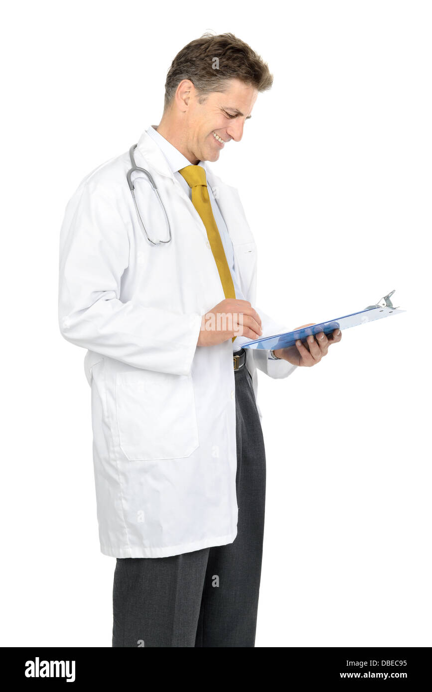 Doctor isolated against a white background Stock Photo - Alamy