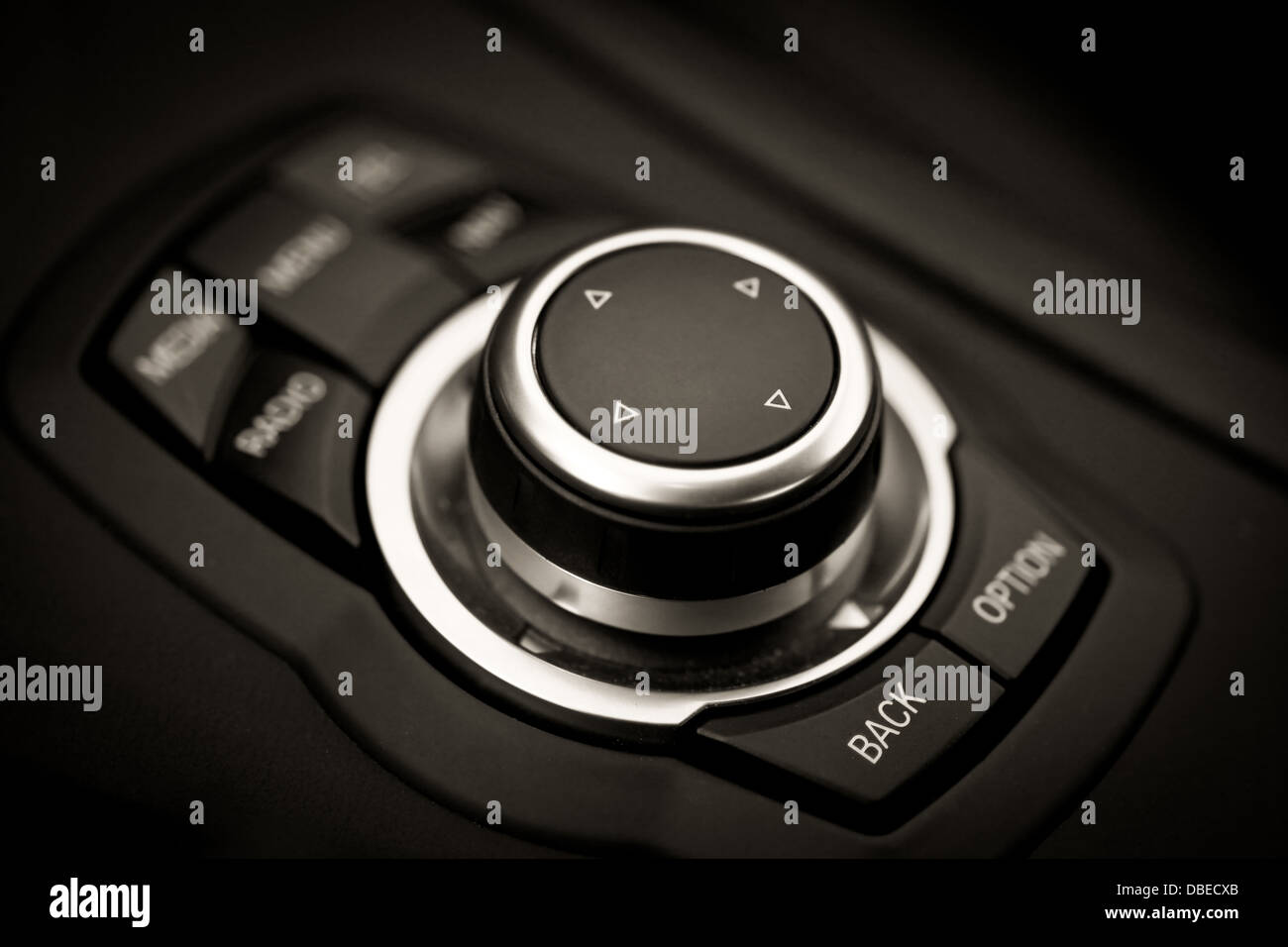 Detail of some black buttons in a car Stock Photo - Alamy