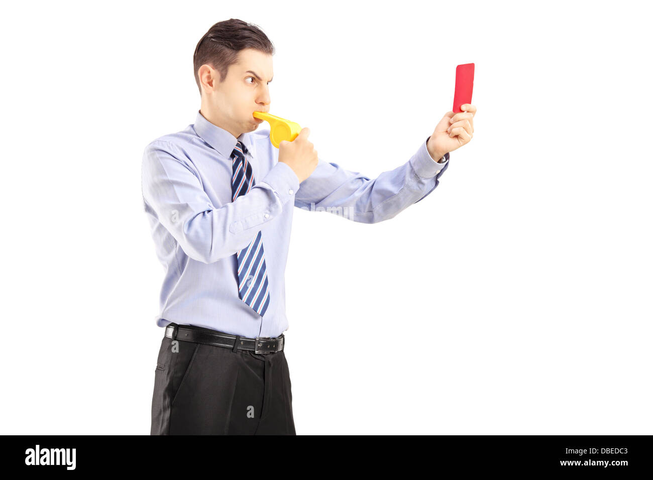 Blowing the whistle hi-res stock photography and images - Alamy