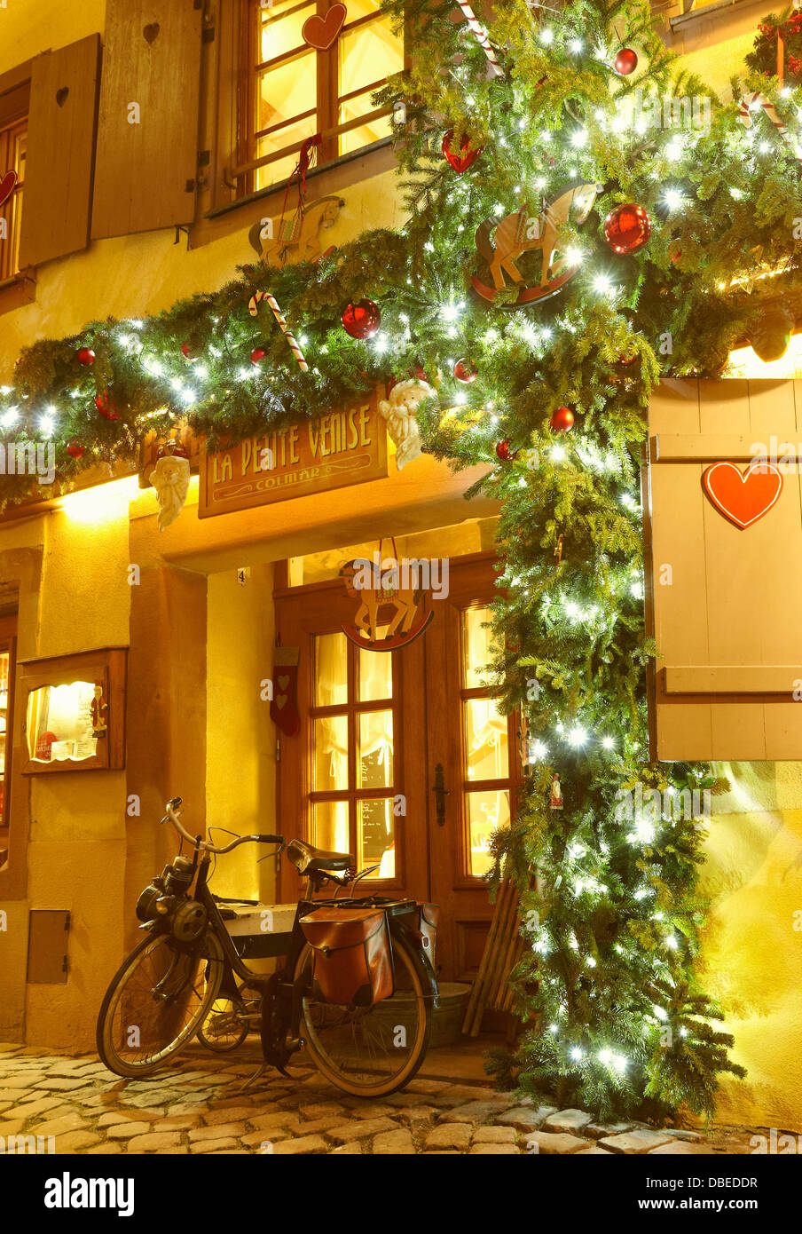 "La Petite Venise" (Little Venice) restaurant with Christmas decoration ...