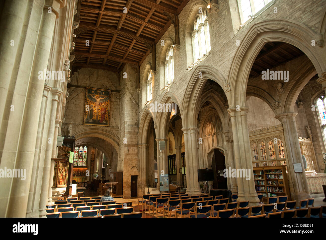 St John the Baptist Burford Church Interior, Oxfordshire Stock Photo ...
