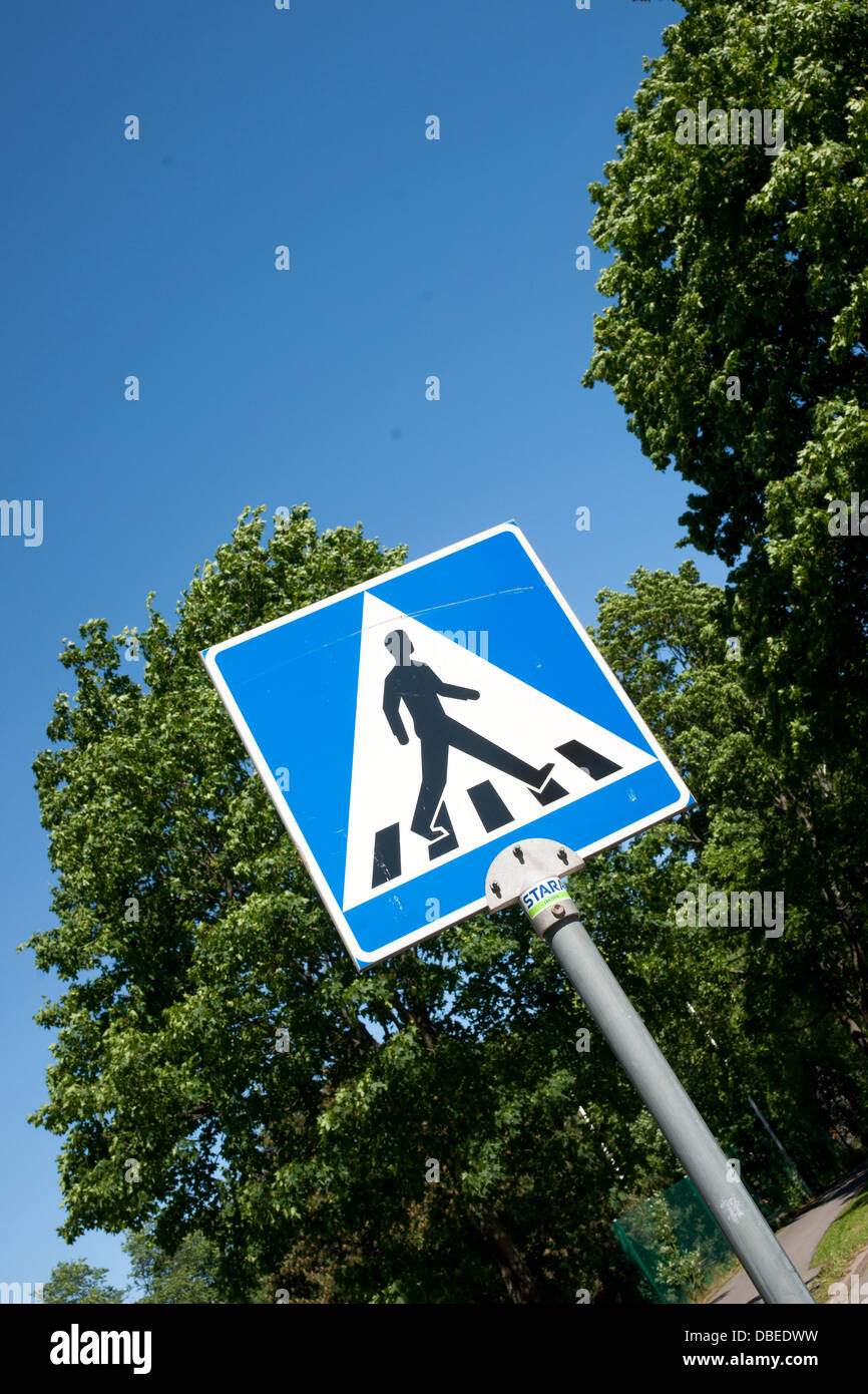 European style Pedestrian Crossing Sign, Helsinki, Finland Stock Photo ...