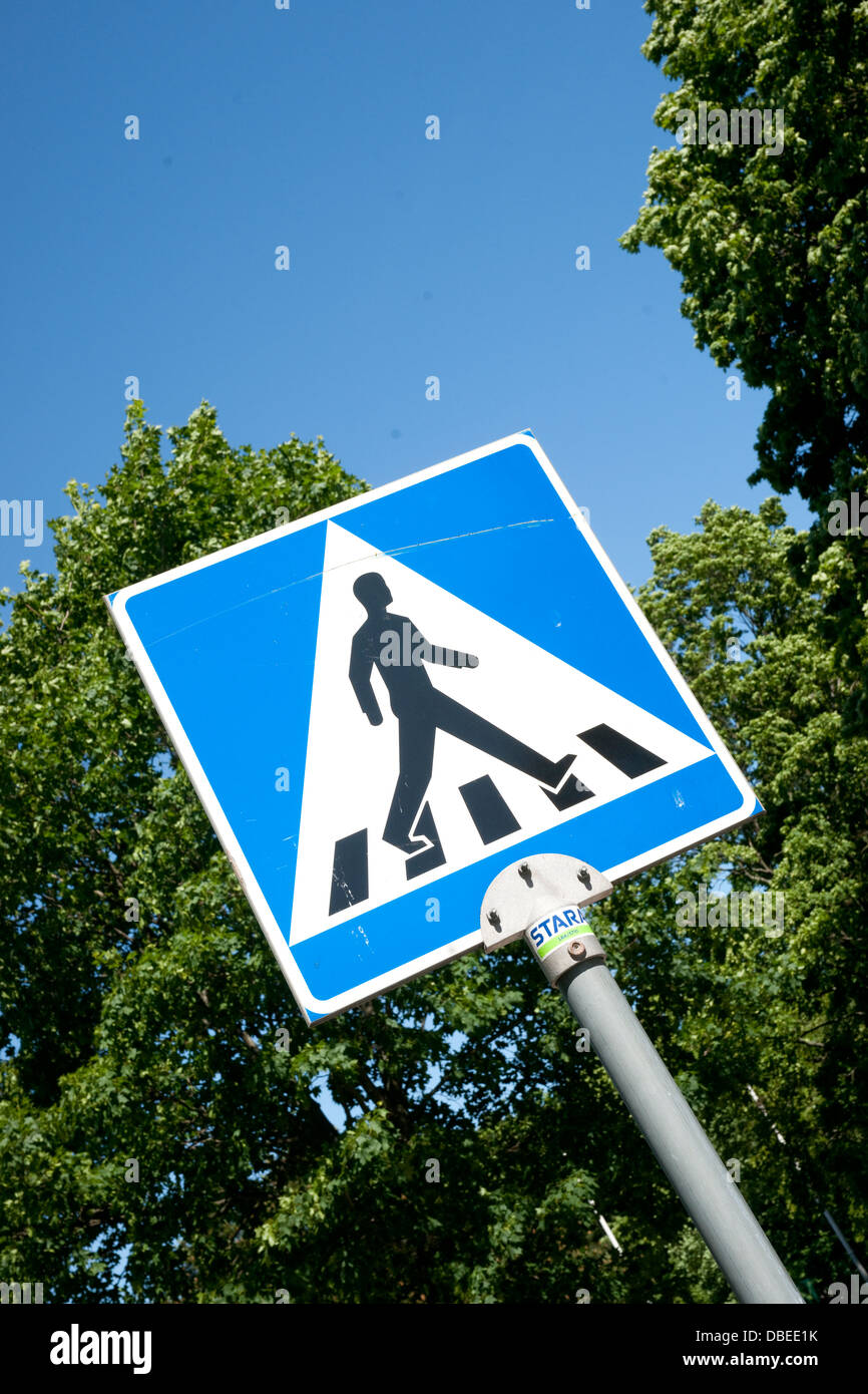European style Pedestrian Crossing Sign, Helsinki, Finland Stock Photo ...