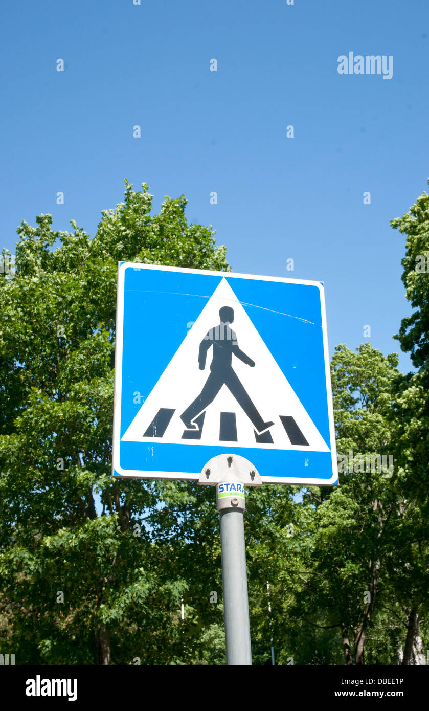 European style Pedestrian Crossing Sign, Helsinki, Finland Stock Photo ...