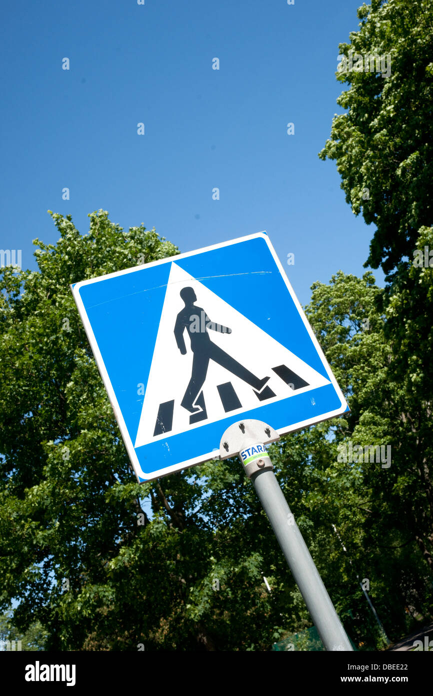 European style Pedestrian Crossing Sign, Helsinki, Finland Stock Photo ...