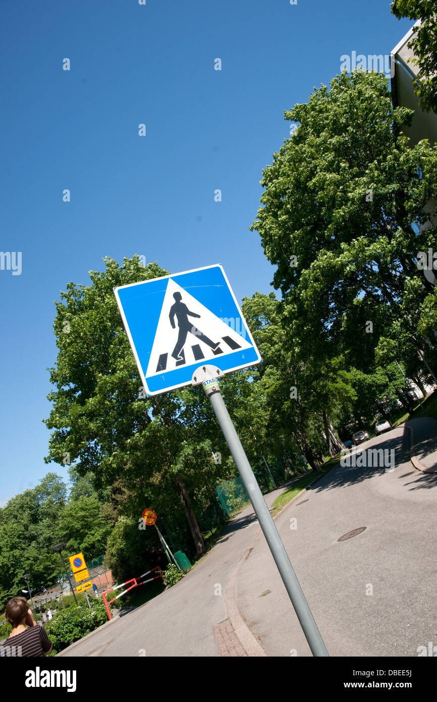 European style Pedestrian Crossing Sign, Helsinki, Finland Stock Photo ...