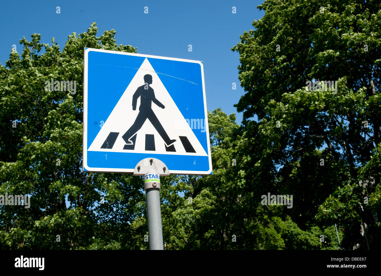 European style Pedestrian Crossing Sign, Helsinki, Finland Stock Photo ...