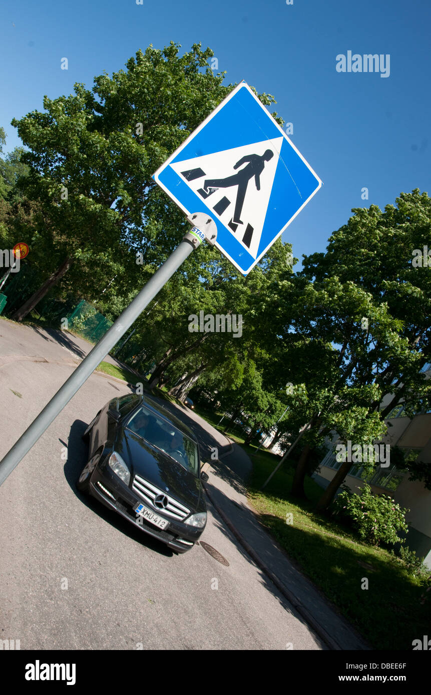 European style Pedestrian Crossing Sign, Helsinki, Finland Stock Photo ...
