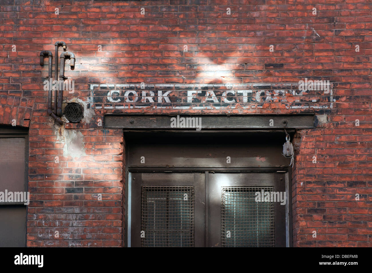 Architectural detail of the facade of an old industrial building in ...
