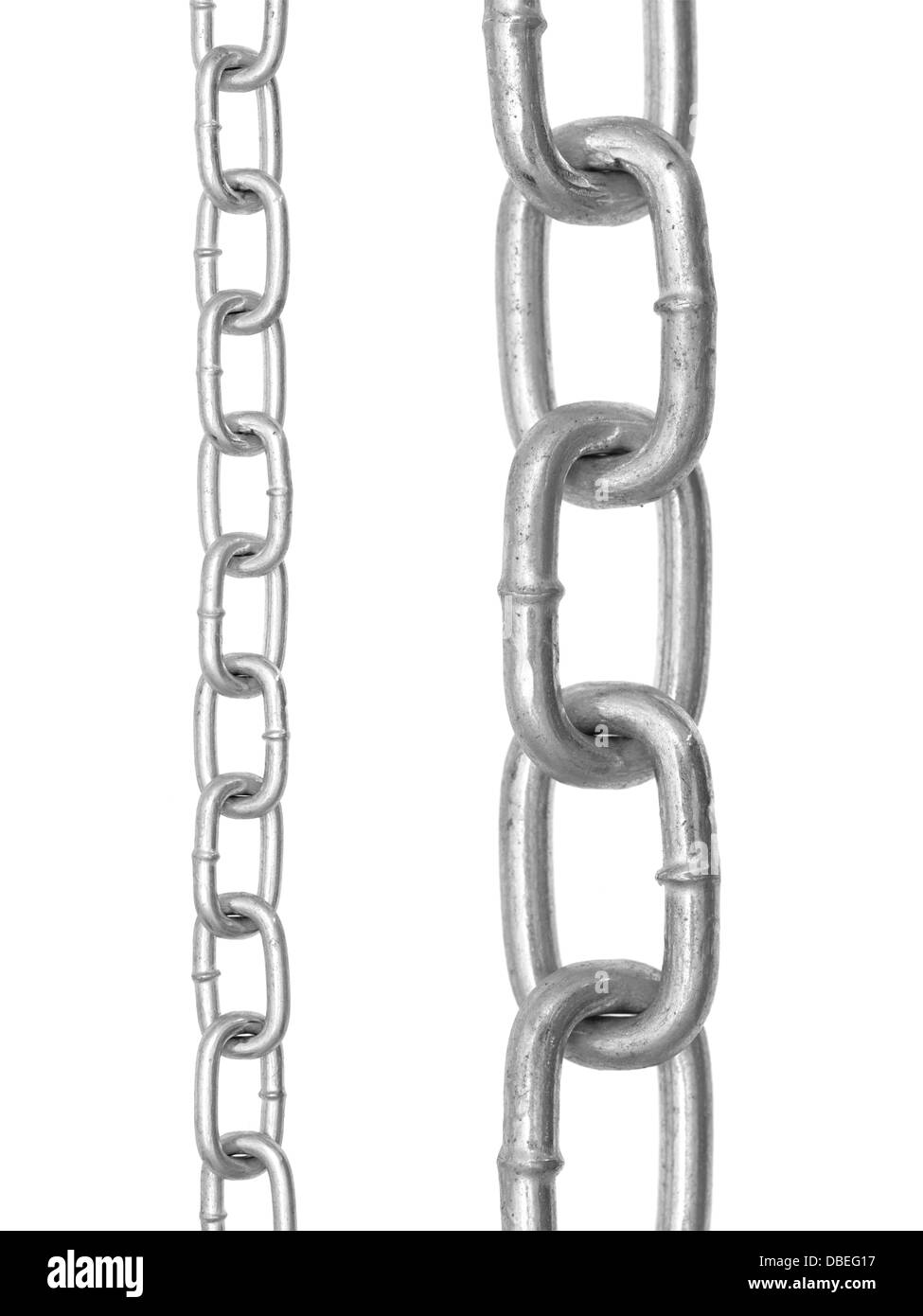 A metal chain isolated against a white background Stock Photo - Alamy