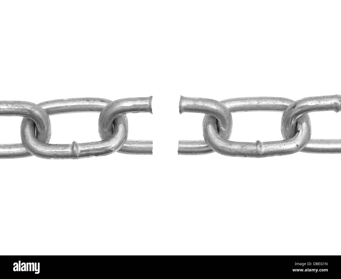 A metal chain isolated against a white background Stock Photo - Alamy