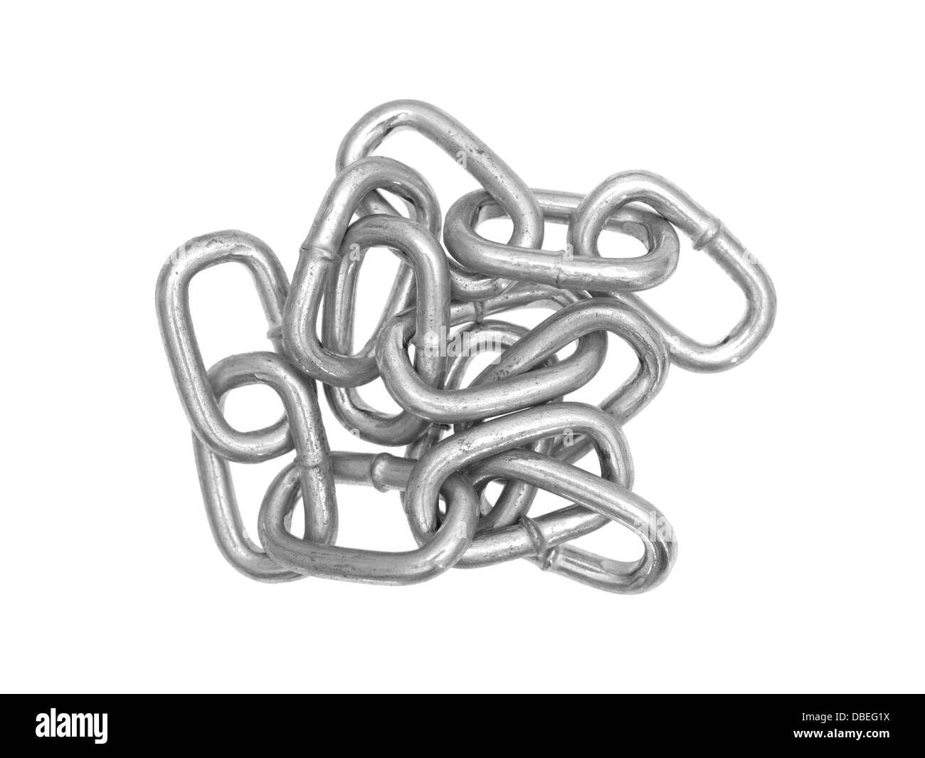 A metal chain isolated against a white background Stock Photo - Alamy