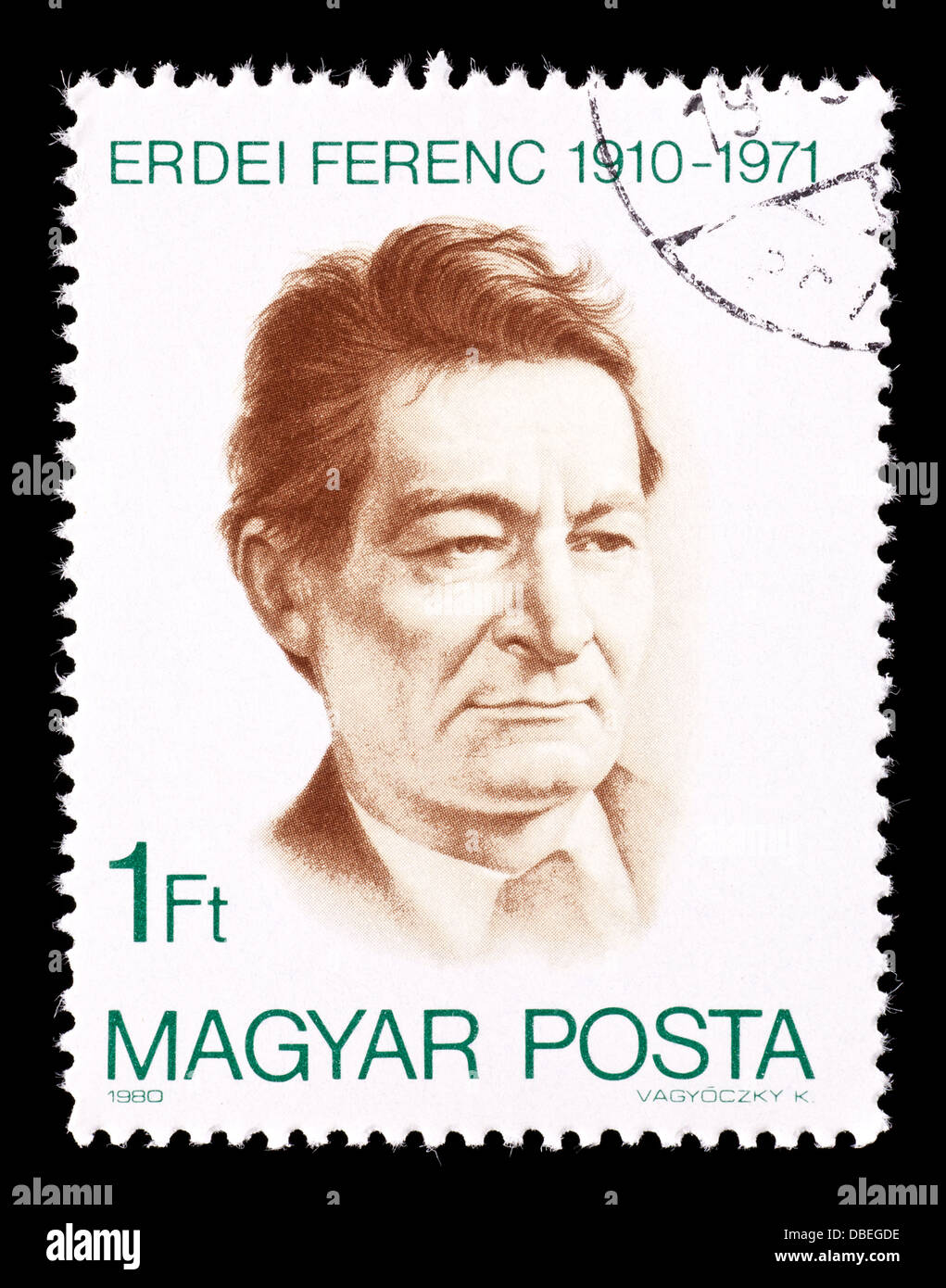 Postage stamp from Hungary depicting Erdei Ferenc Stock Photo - Alamy