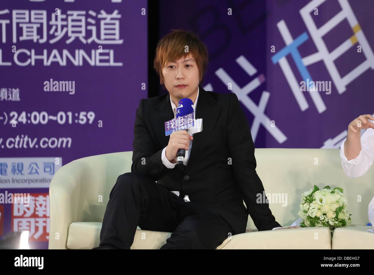 Singer Ashin and Ren`e Liu attend the talk show hosted by Chen Wenqian ...