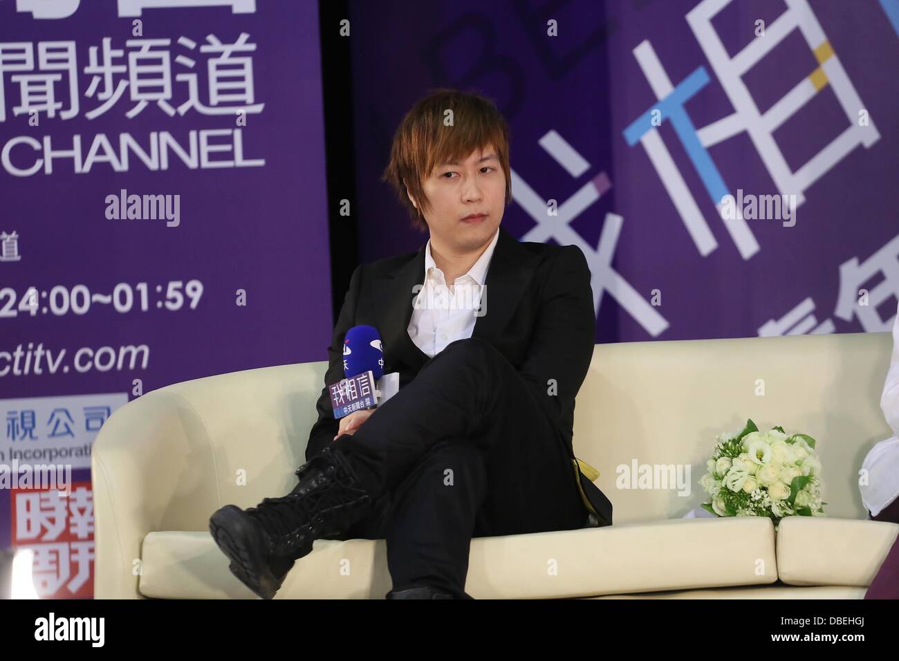 Singer Ashin and Ren`e Liu attend the talk show hosted by Chen Wenqian ...