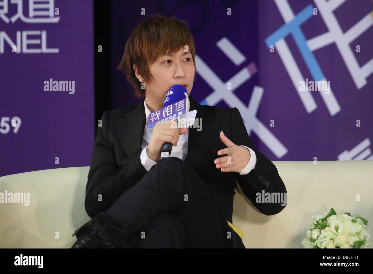 Singer Ashin and Ren`e Liu attend the talk show hosted by Chen Wenqian ...