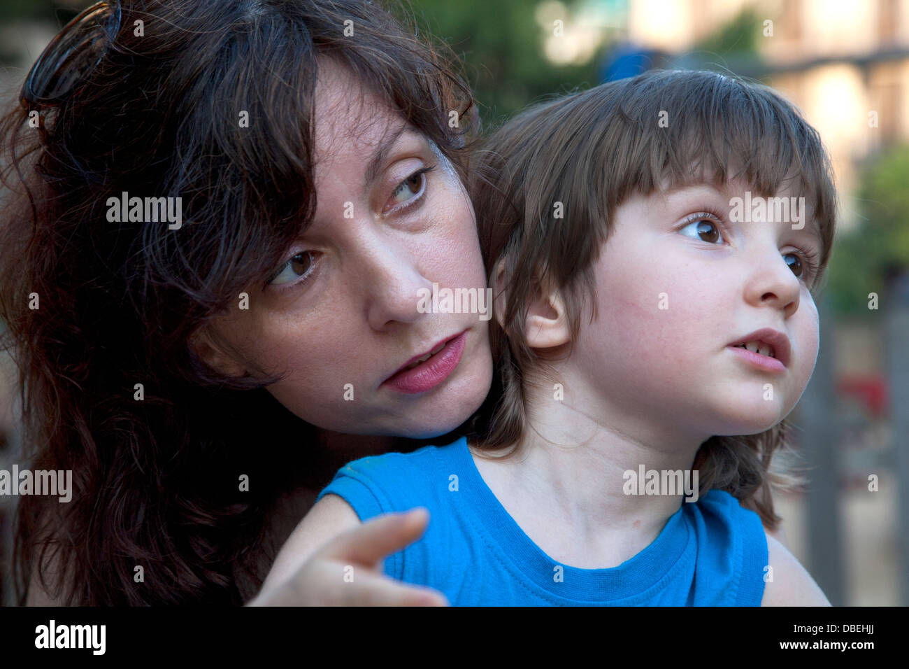 Mother looking concerned at child hi-res stock photography and images ...