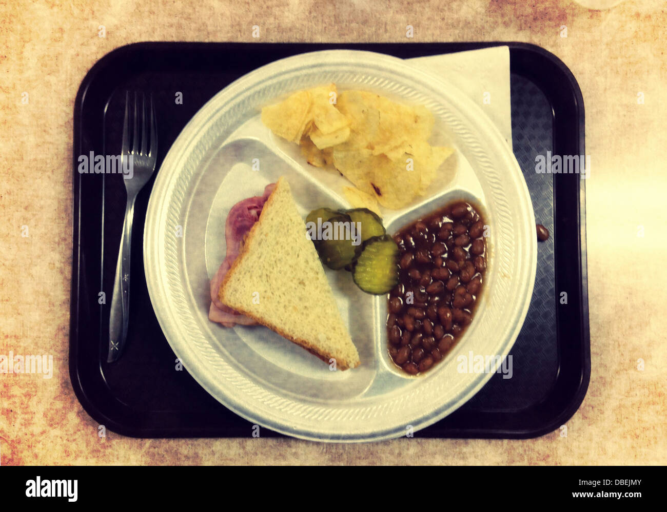 Close up of cafeteria lunch on tray Stock Photo - Alamy