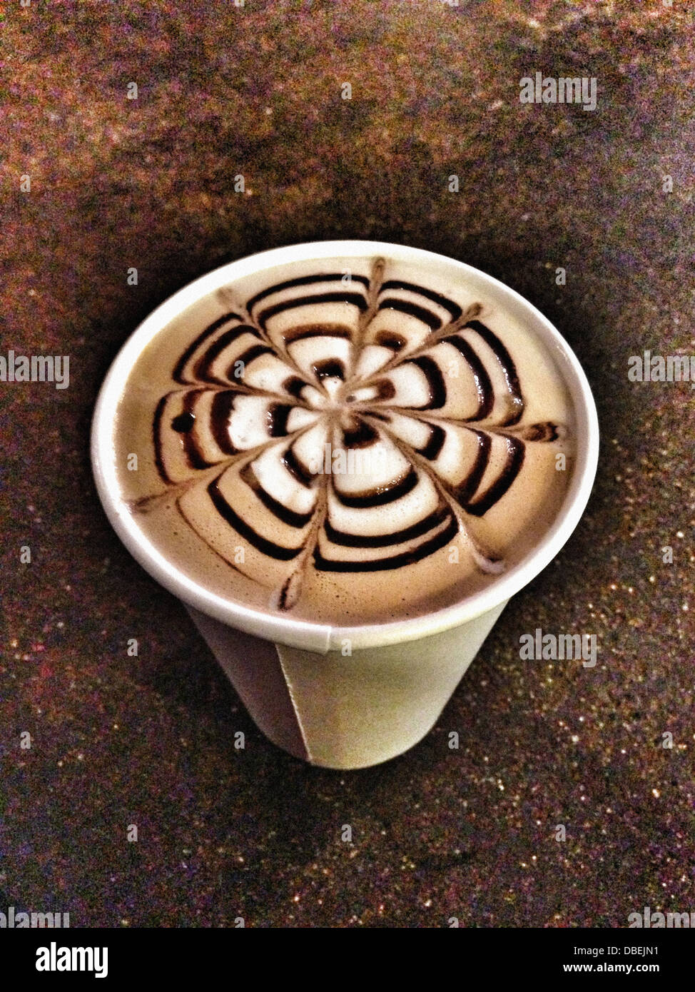 Close up of decorative coffee foam Stock Photo - Alamy