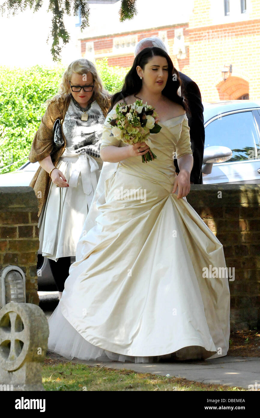 Claire Mitchell arrives at her wedding in Upper Woolhampton Berkshire ...